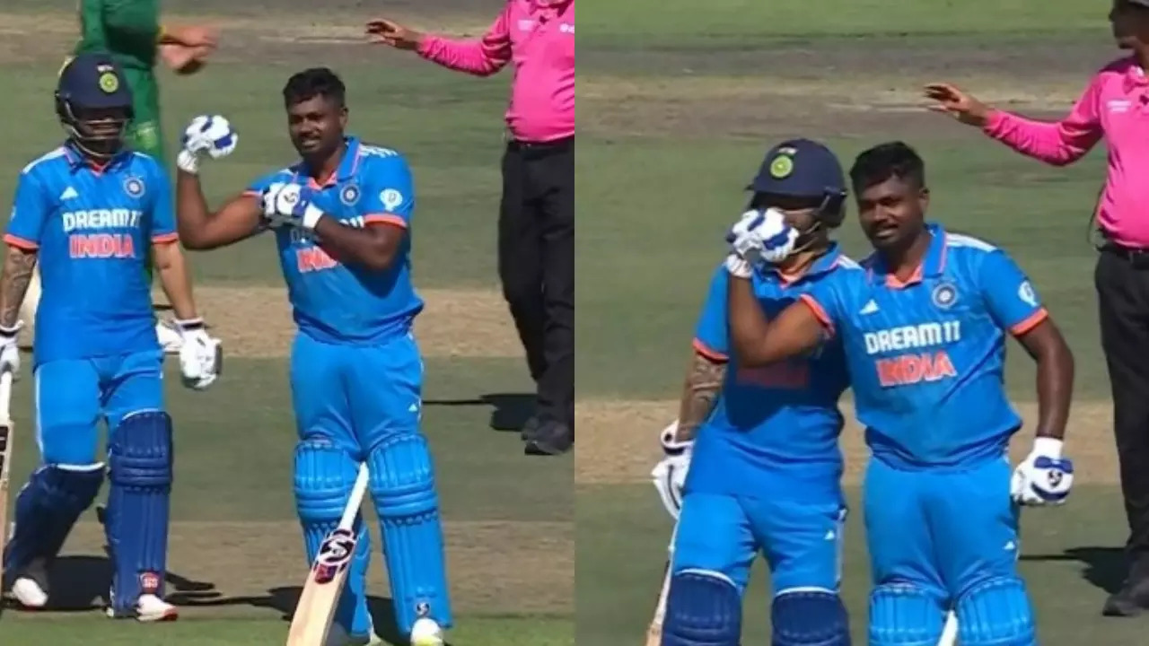 IND VS SA: Sanju Samson Celebrates Maiden International Century By ...