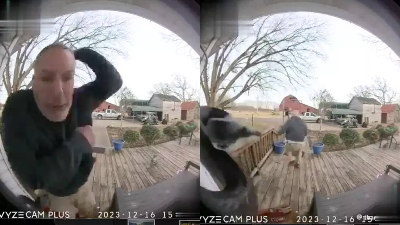 Caught on Doorbell Camera: Man Trying to Enter Home Nearly Gets ...