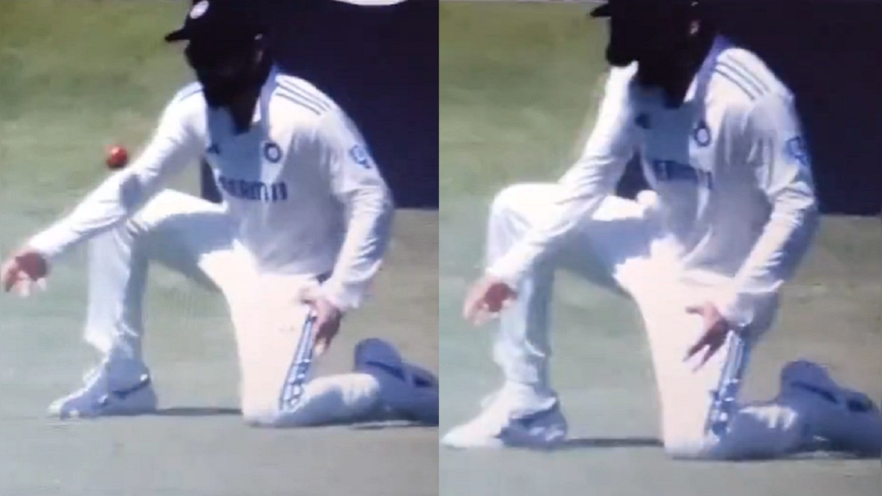 Virat Kohli Gets Hit On Face While Stopping The Ball During 1st Day's ...