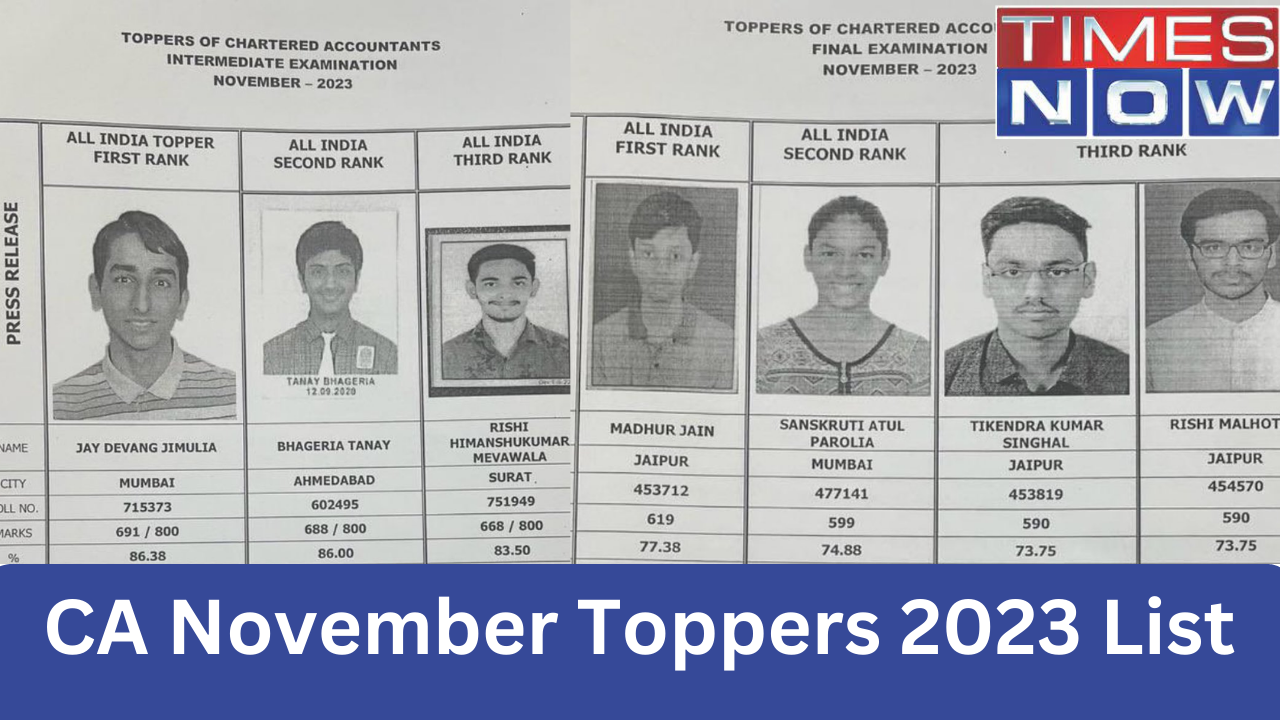 CA Topper 2023: Madhur Jain from Jaipur Tops CA Final, Jai Devang from ...