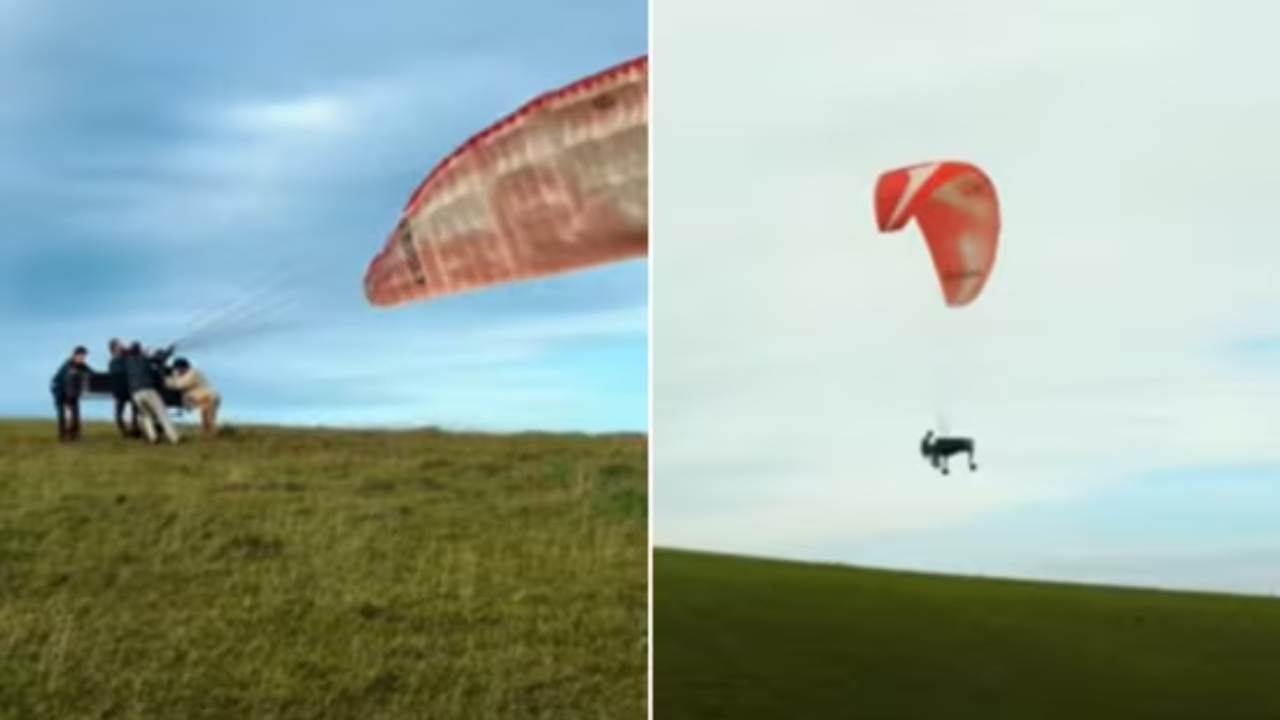 Viral Video: Man Attaches Piano to Parachute, Plays and Sings Mid-Air ...
