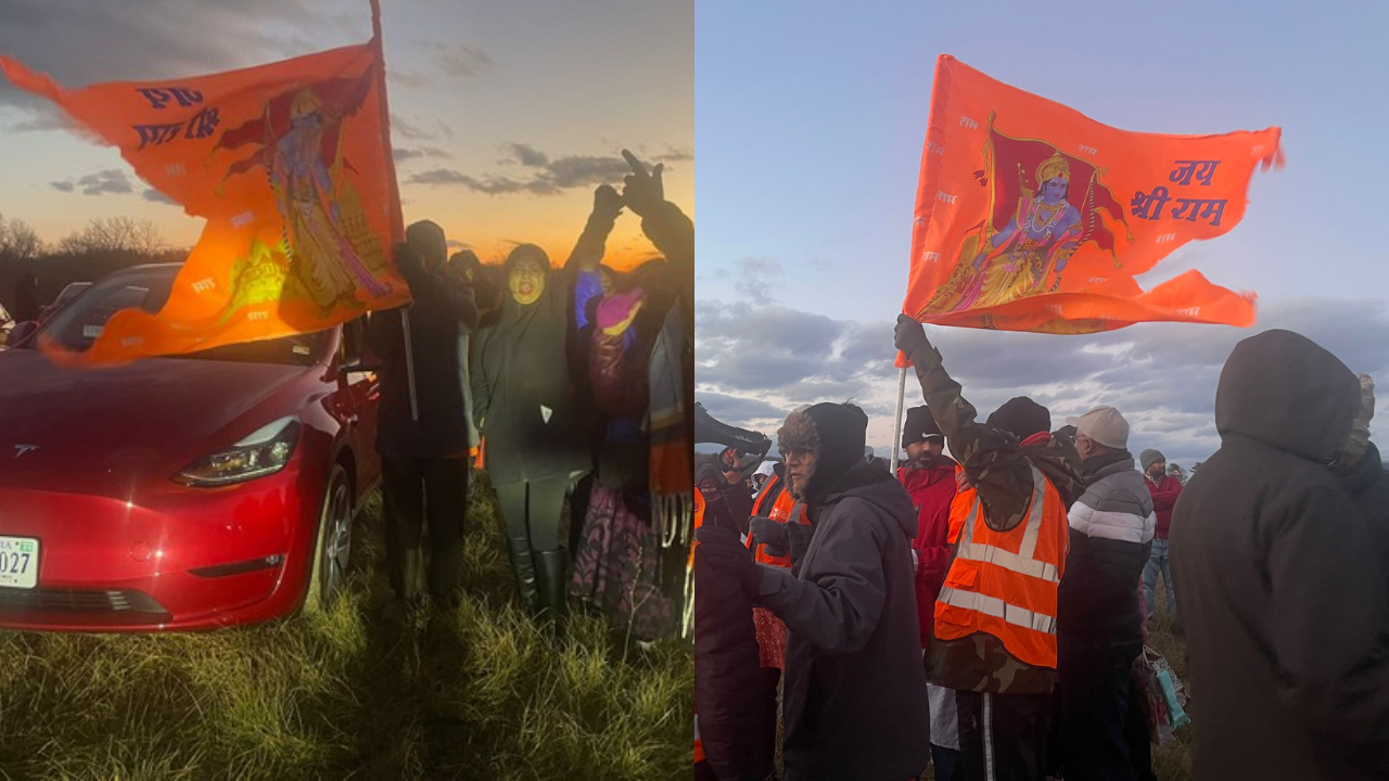 WATCH: Indians In US Organise Car Rally, Tesla Light Show Ahead Of Ram ...