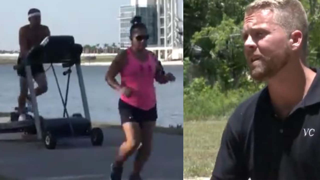 Watch | Treadmill on the Move! Man Takes Jogging to New Heights | Viral ...
