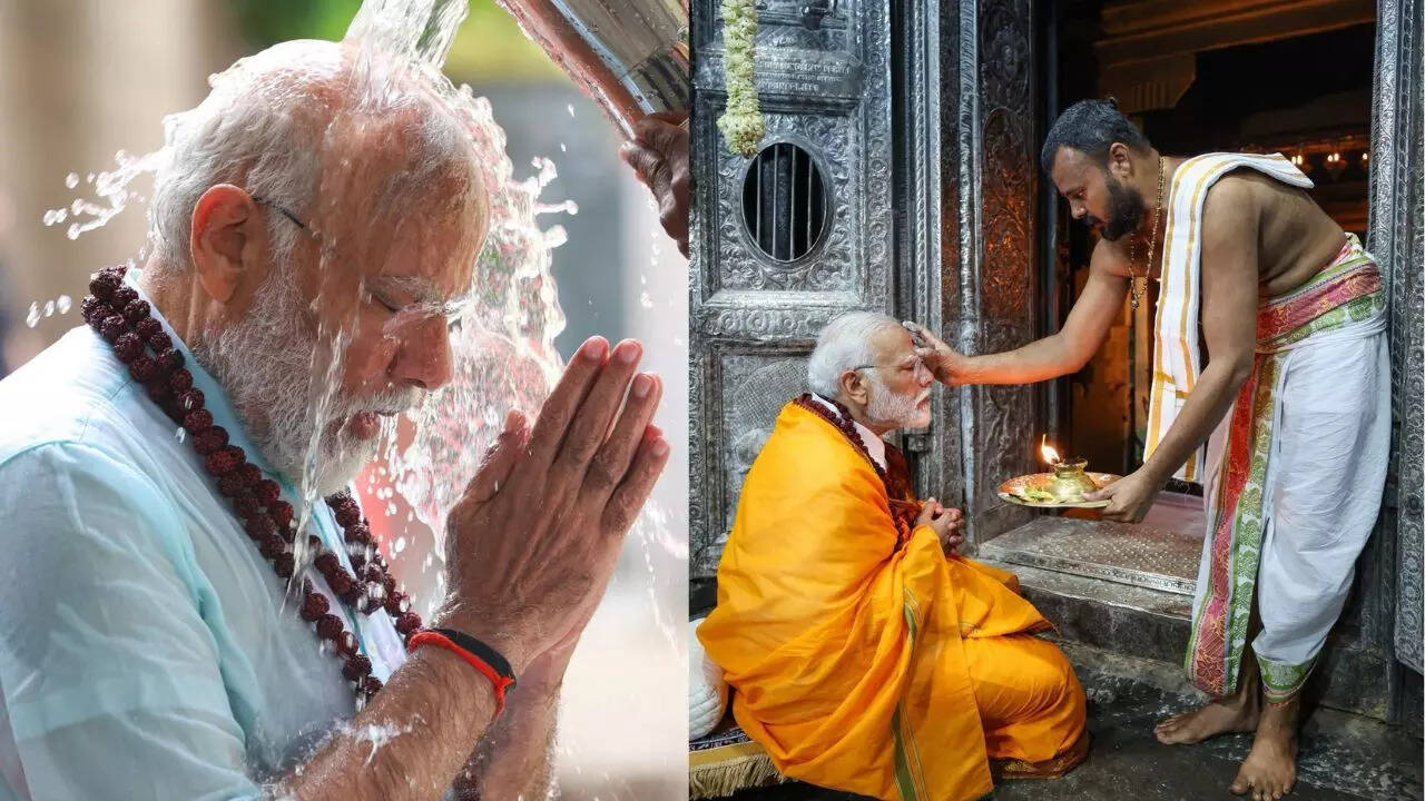 PM Modi Took Holy Bath In Agni Theertham And Worshipped Ramanathaswamy ...