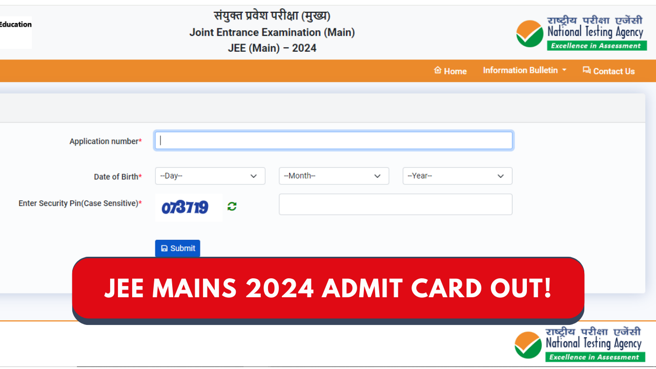 JEE Mains 2024 Admit Card For B.Arch, B.Planning Released on jeemain.nta.ac.in, Direct link ...