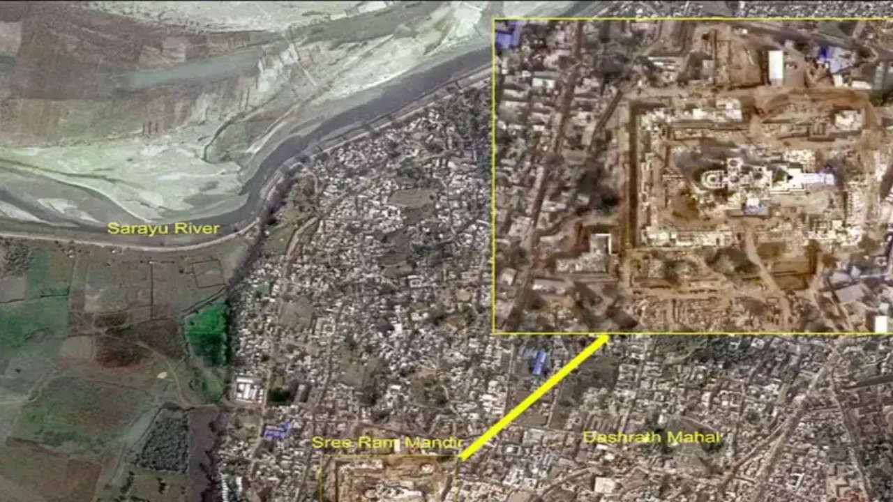 how ayodhya looks from space isro share ram temple satellite images ...