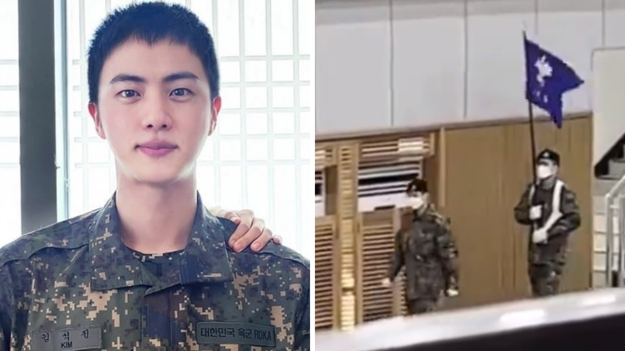 BTS' Jin Exudes Fierce Aura As He Leads 200 New Recruits During ...