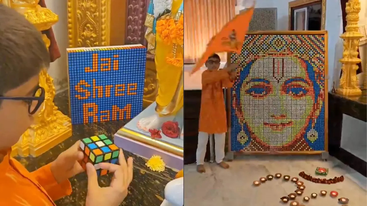 Viral Video: Karnataka Boy Creates Portrait of Ram Using Nearly 500 ...