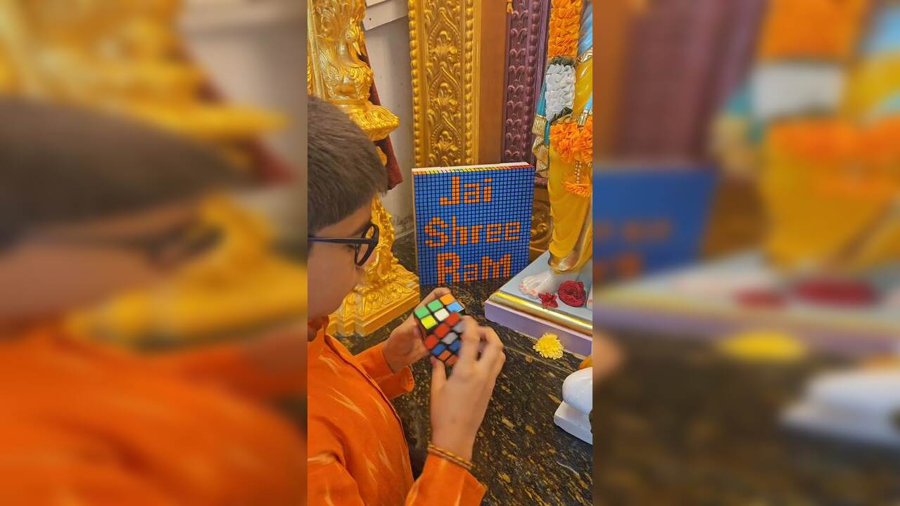 Viral Video: 11-Year-Old Creates Stunning Lord Ram Portrait Using Rubik ...