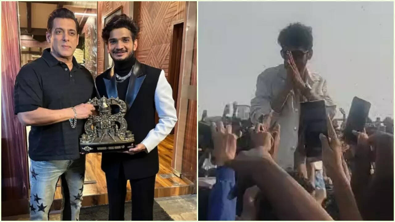 Bigg Boss 17 Winner Munawar Faruqui Reaches Dongri With Trophy; Fans Go ...
