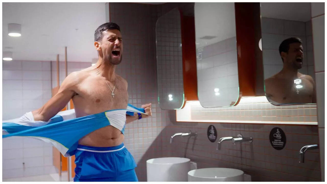 Watch: Novak Djokovic rips t-shirt off, 'Roger Federer comeback' in ATP ...