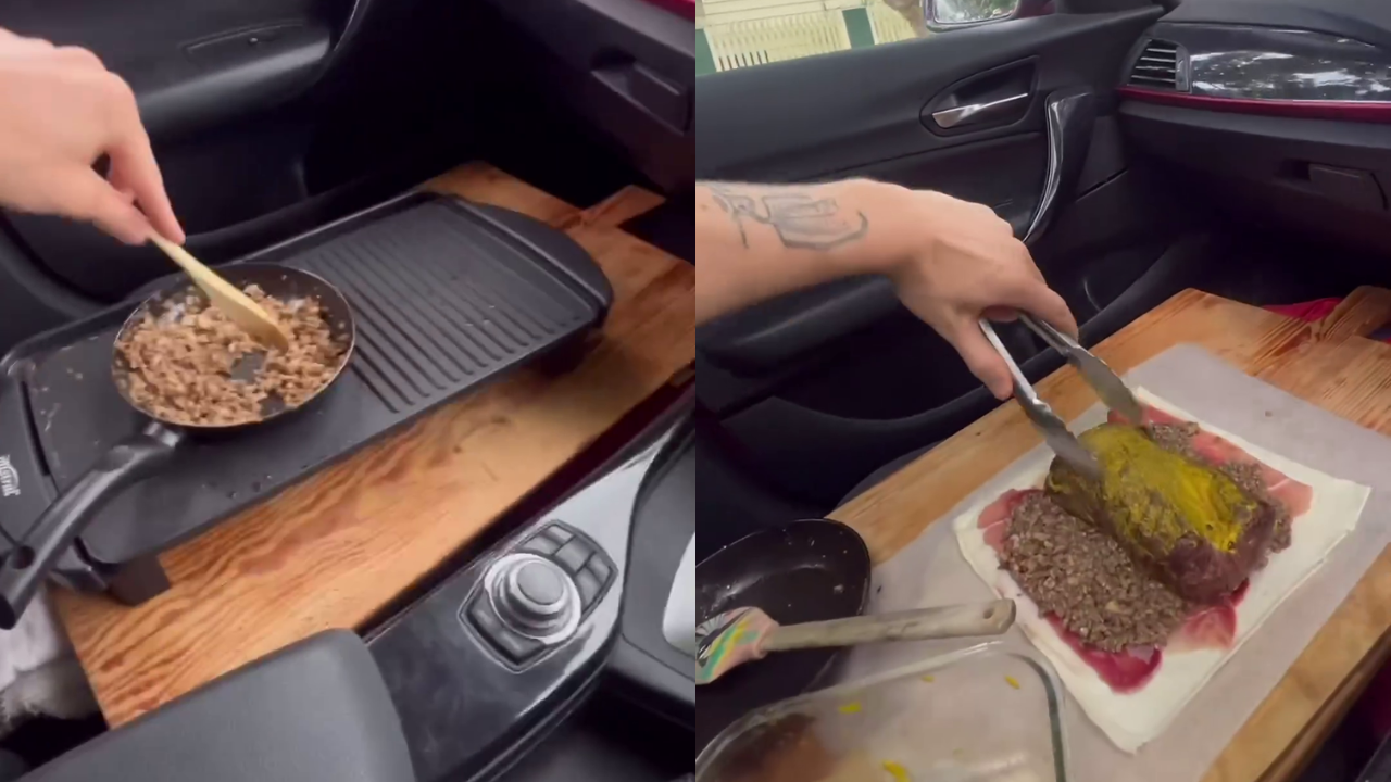 Man Prepares Gourmet Meal While Driving His BMW, Viral Video Has 4 ...