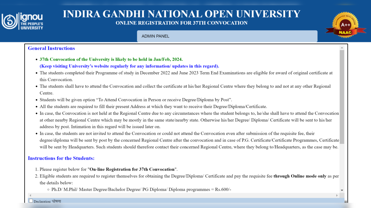 IGNOU 37th Convocation: VP Jagdeep Dhankhar Honor Graduates, Steps to ...