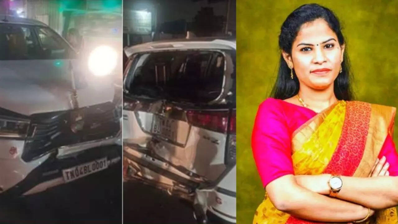 chennai mayor priya met with car accident in sriperumpathur || மேயர் ...