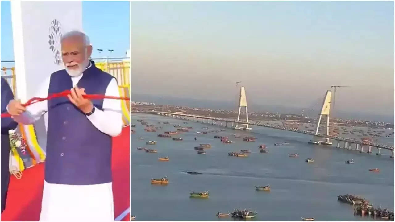 sudarshan setu inaugurates by pm narendra modi india longest cable ...