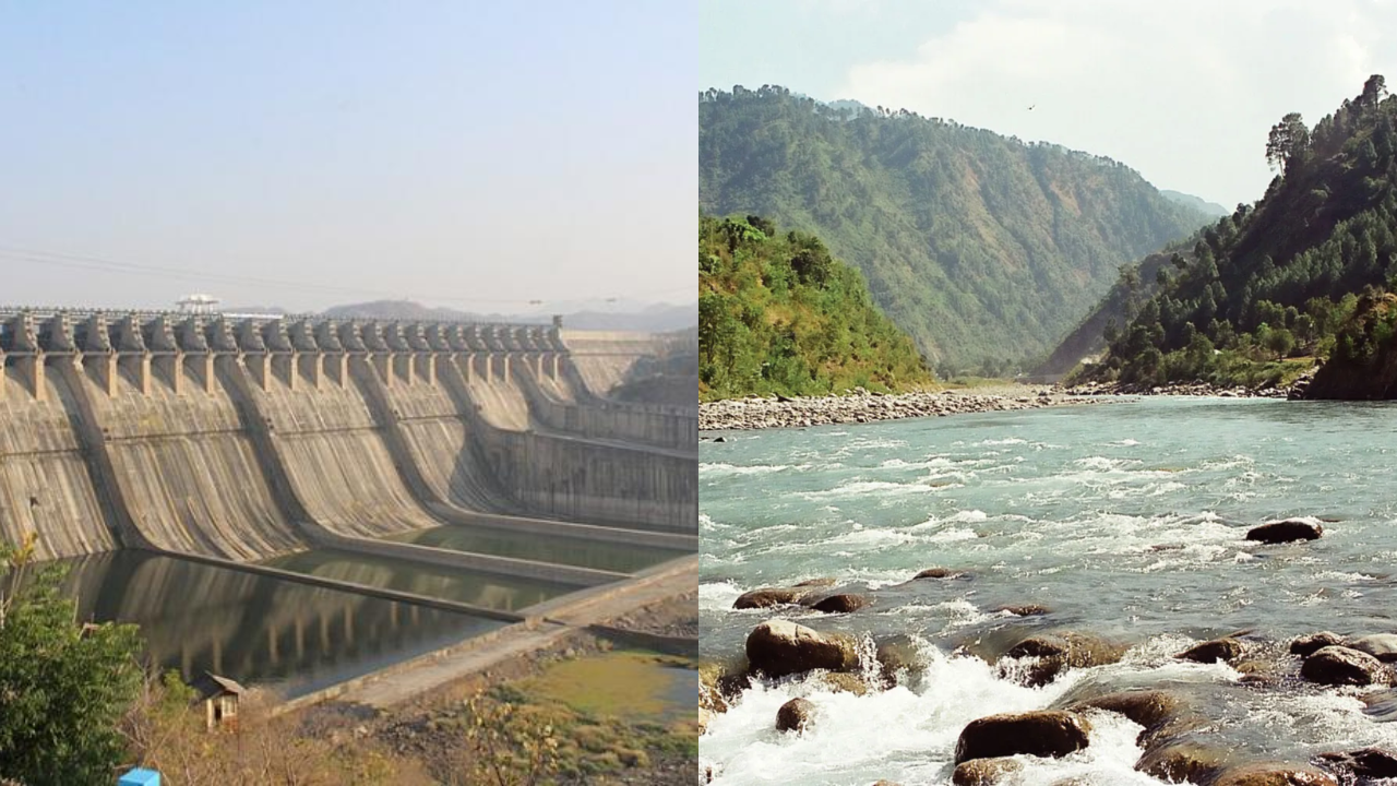 water flow of ravi river fully stopped going to pakistan by shahpur kandi dam - भारताचा ...