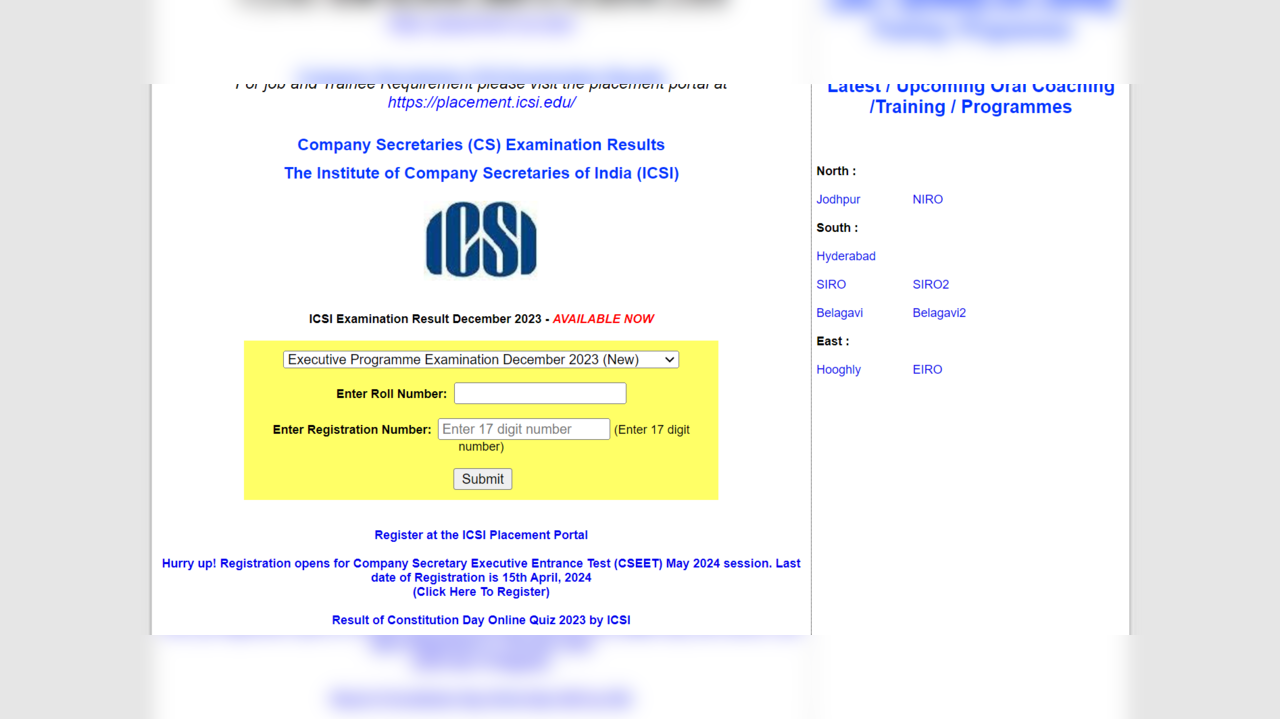 CS Executive Result Dec 2023 Declared, Download ICSI CS Result on icsi ...