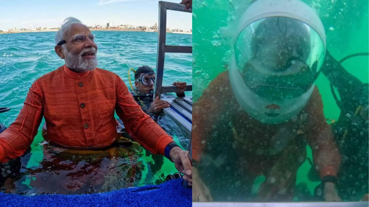 PM Modi Goes Underwater To Pray At Dwaraka City Submerged | ஆழ்கடல் ...
