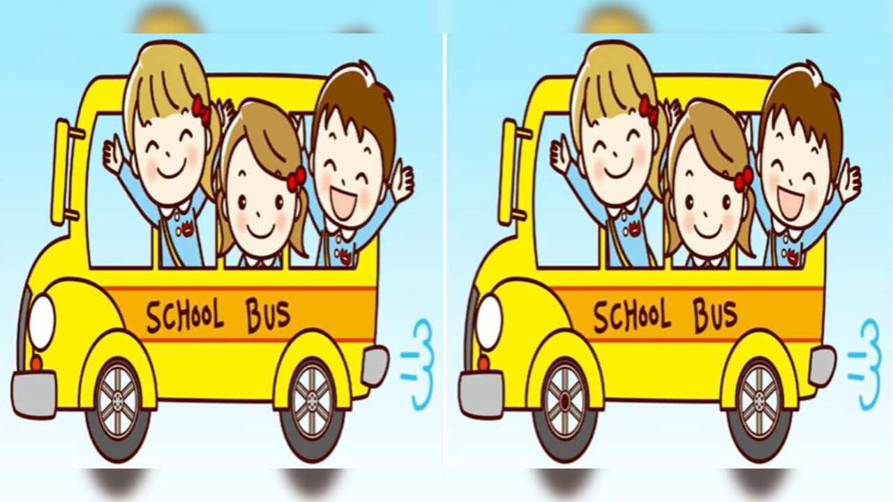 Puzzle: Can You Spot 3 Differences Between These School Bus Images In ...