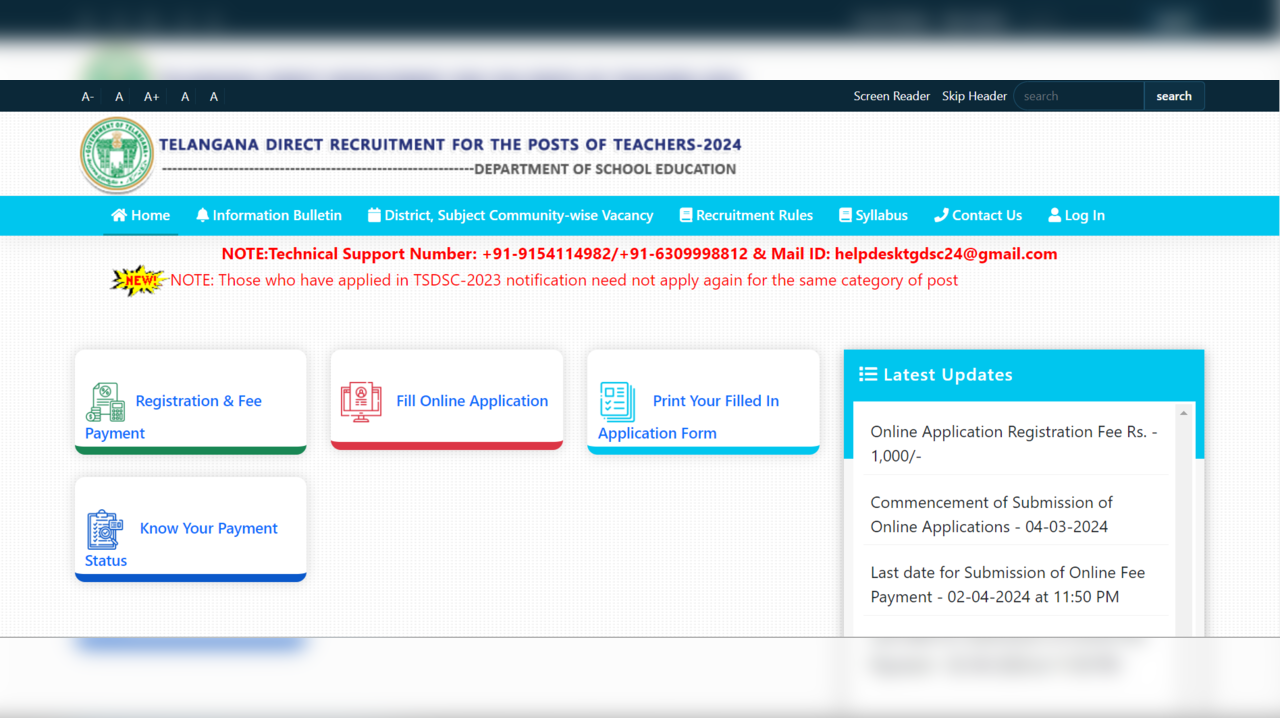 TS DSC Recruitment 2024 Registration Begins for 11,062 Posts on tsdsc.aptonline.in | Education ...