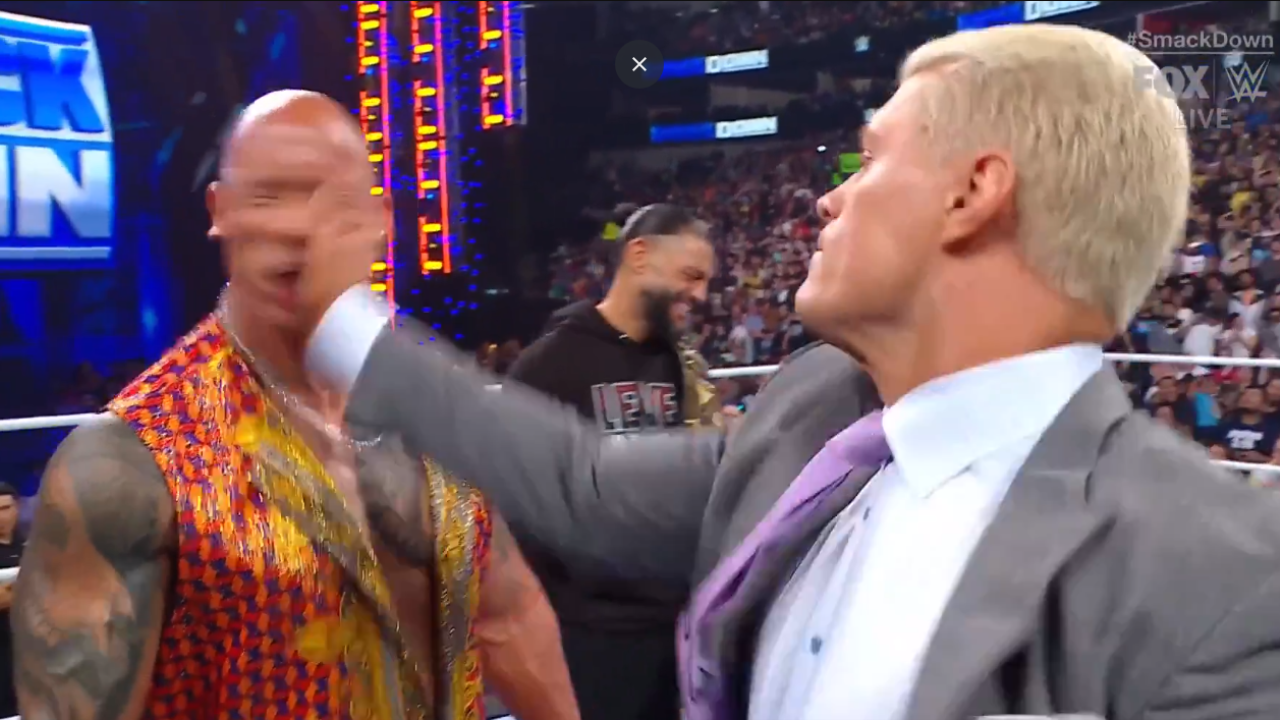 The Rock: WATCH: Payback! Cody Rhodes Slaps The Rock Amidst Rivalry ...