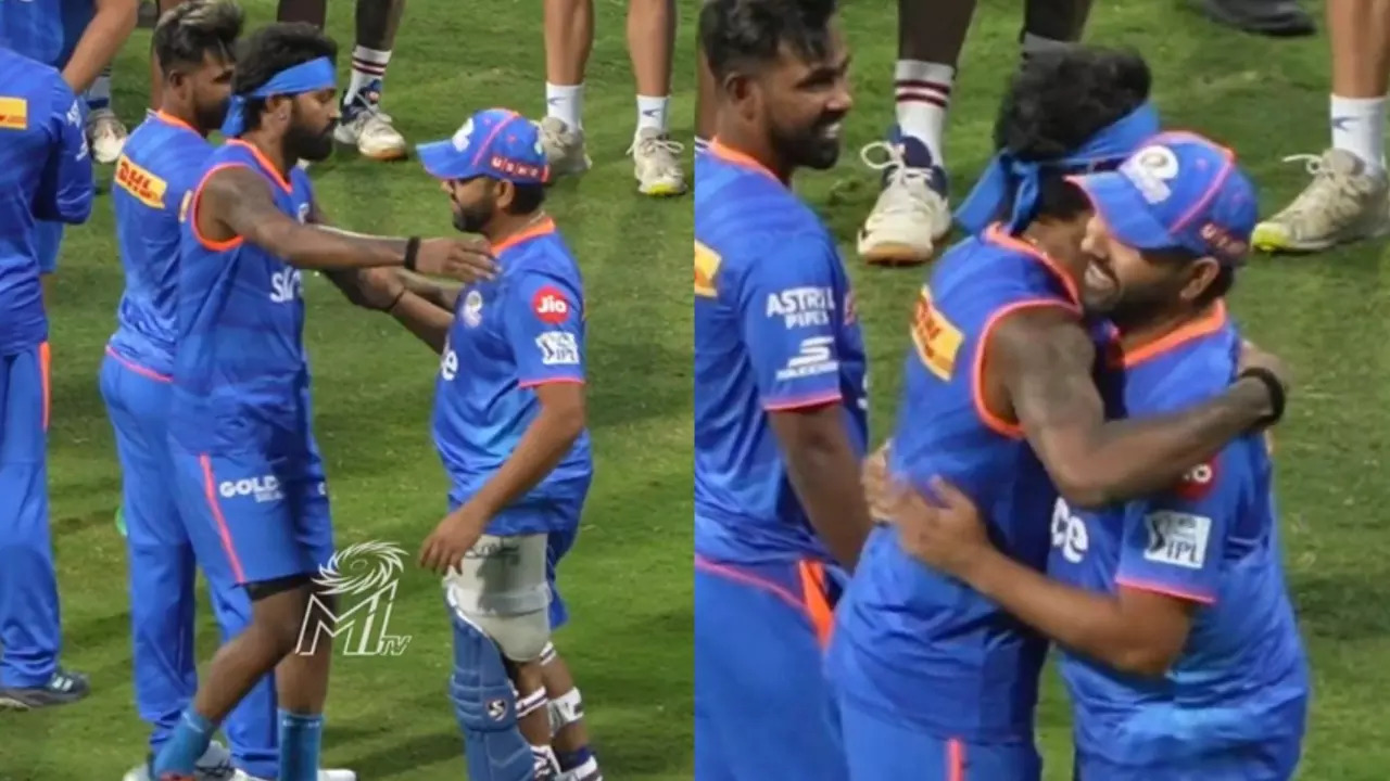 Watch: Rohit Sharma, Hardik Pandya Reunite With A Hug At Mumbai Indians ...