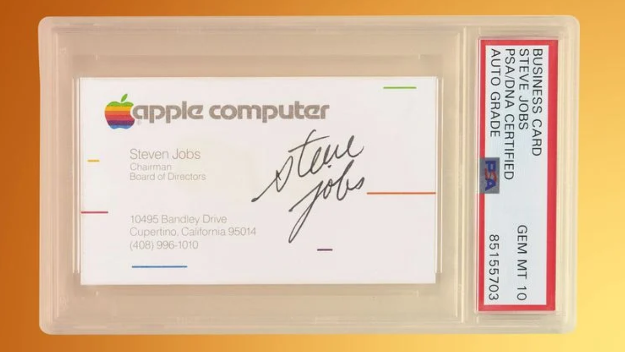 This Rare Apple Business Card Signed By Steve Jobs Sold At Around Rs 1. ...