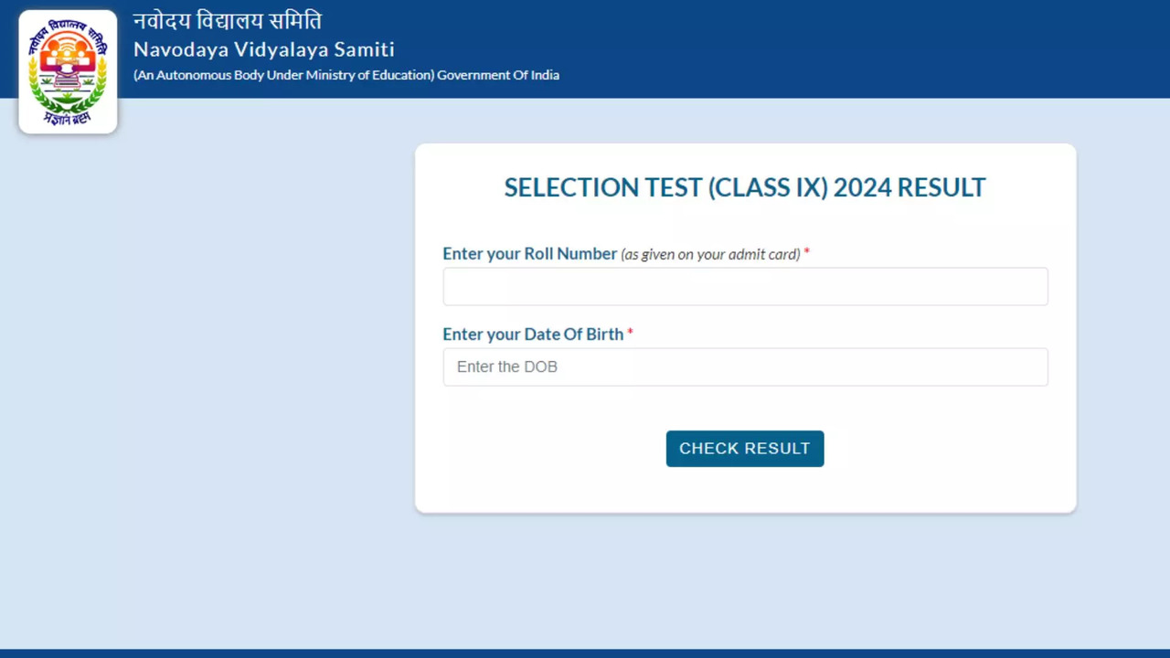 Navodaya Result 2024: JNVST Class 6, 9 Result Out on navodaya.gov.in ...