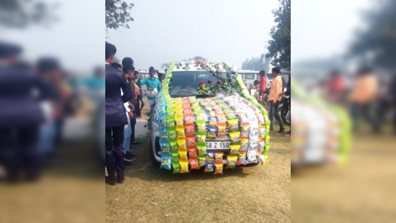 Newlyweds' Car Gets Decorated with Chips Packets | Viral Video | Times Now