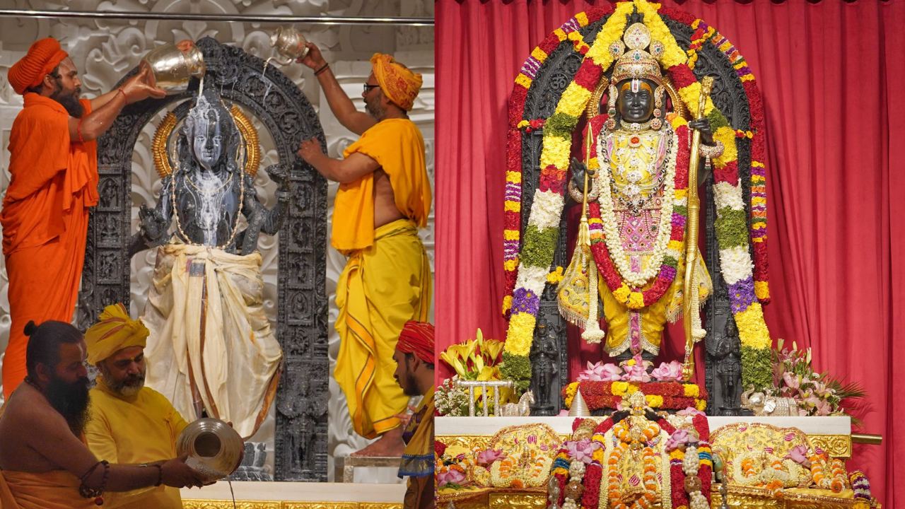 VIDEO | 'Divya Abhisheka' And 'Shringar' Of Ram Lalla On Ram Navami In ...