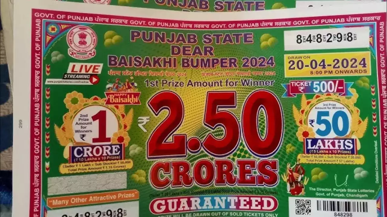 Punjab State Dear Baisakhi Bumper Lottery OUT Live: Ticket No 435909 ...