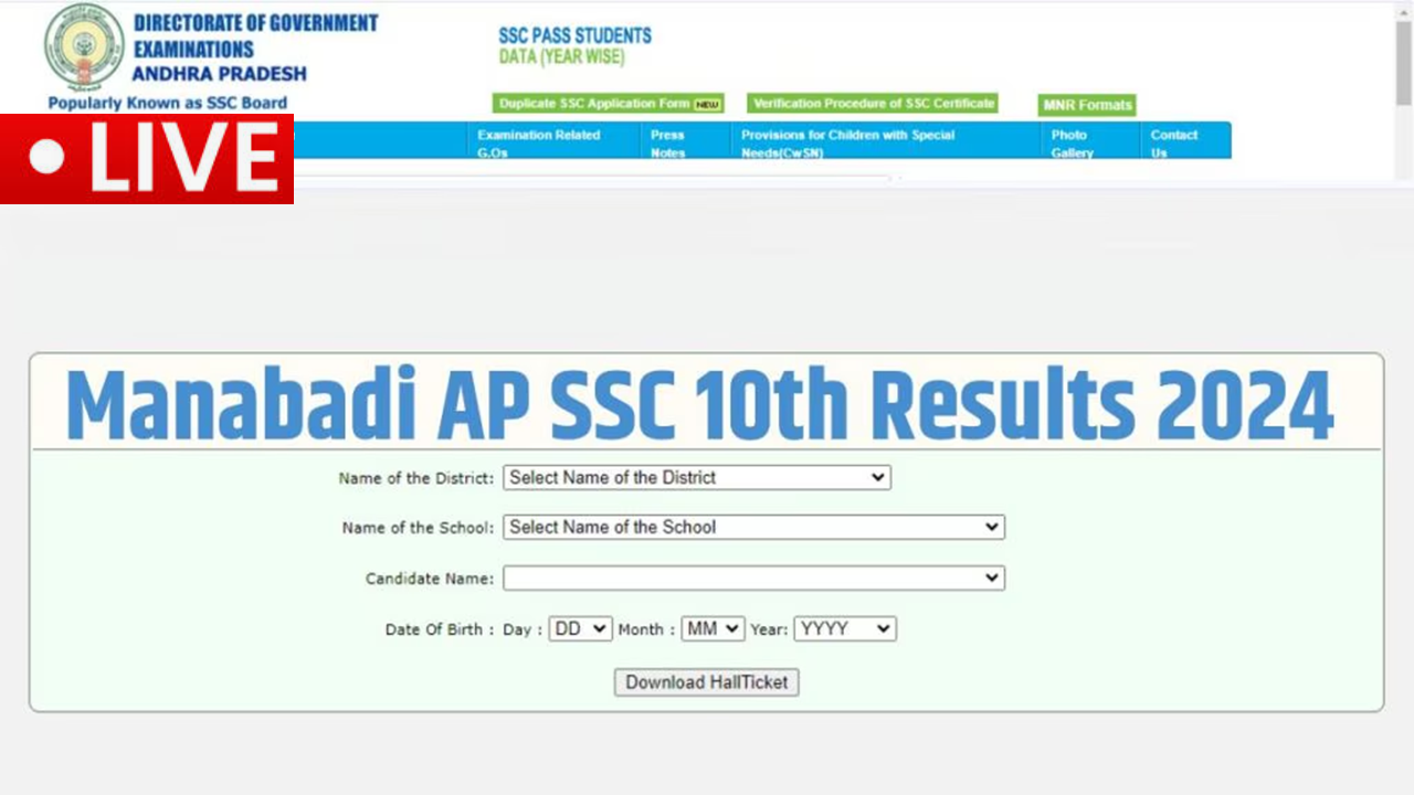 Manabadi AP SSC 10th Results 2024 Highlights: OUT, AP SSC Results ...