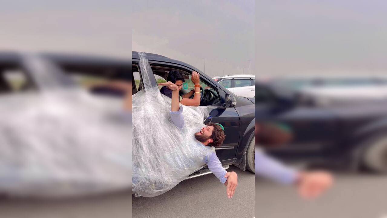 Viral Video Shows Prayagraj Man Taped to Moving Car for Instagram Stunt ...
