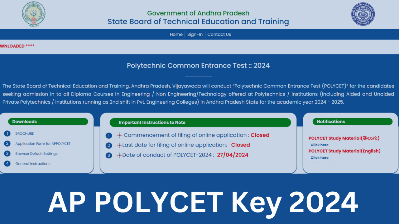 AP POLYCET Key 2024 Released, Link Awaited on polycetap.nic.in | Times Now