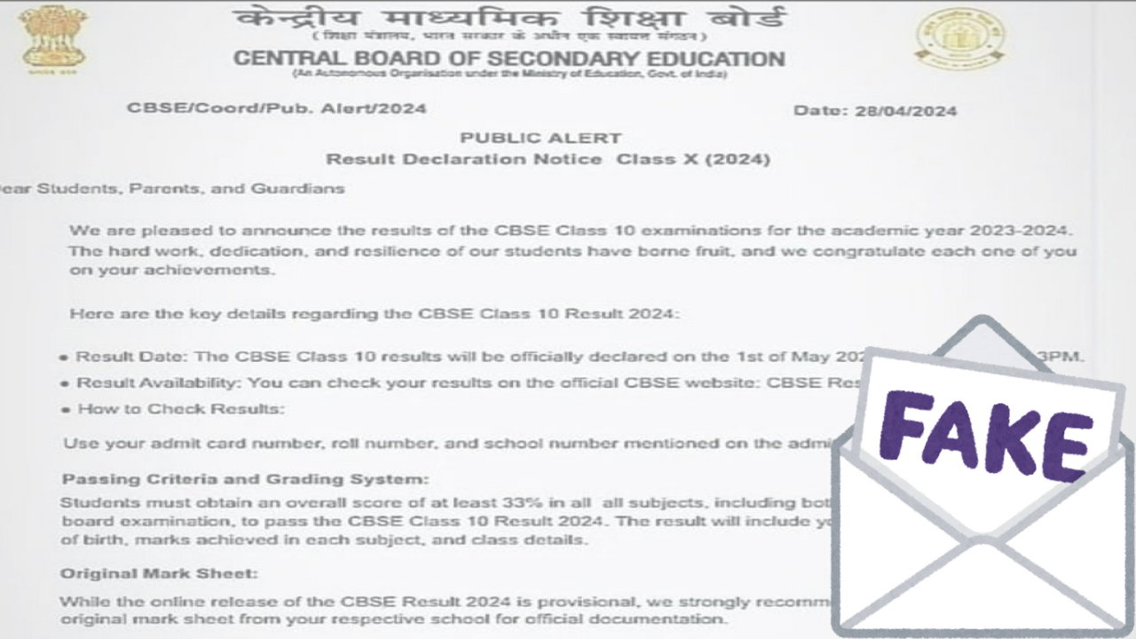 CBSE 10th Results 2024 Today? Fake Notice Circulating on WhatsApp, No ...
