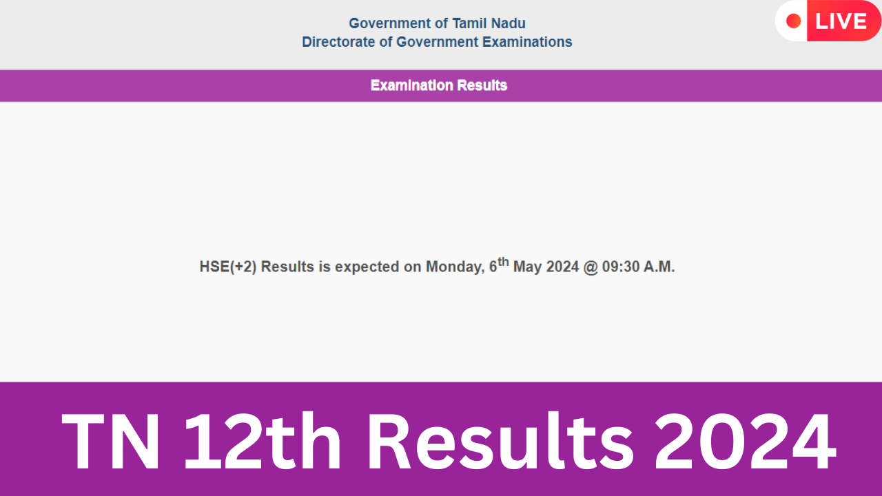 TN 12th Results 2024 LIVE: DECLARED! TNDGE TN Board HSC Results Out on tnresults.nic.in, dge.tn ...
