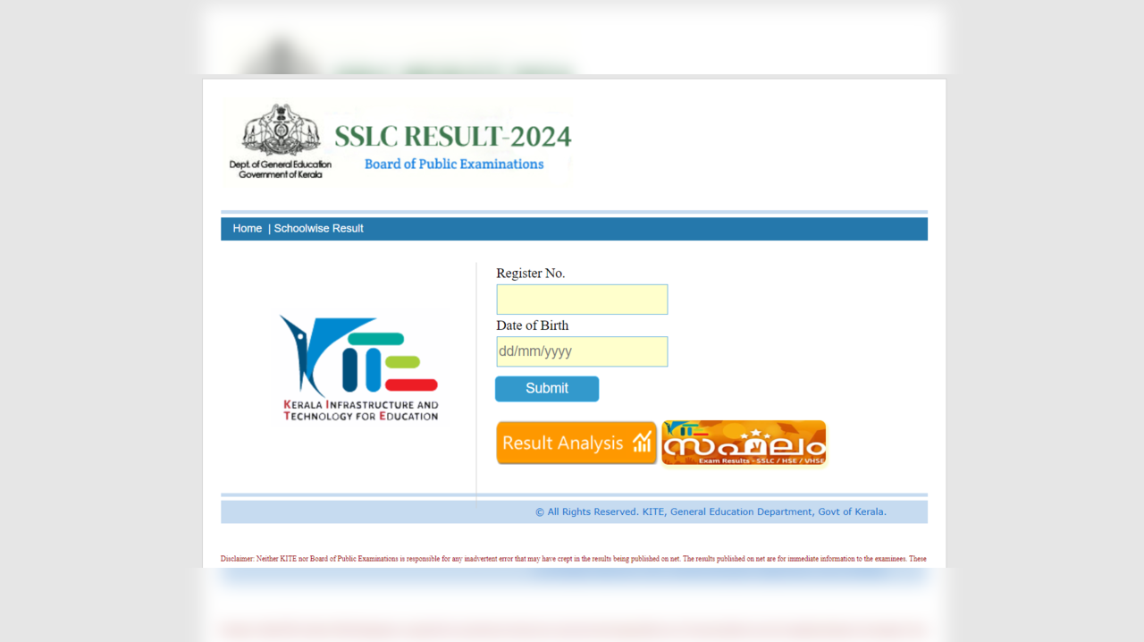 SSLC Kerala School Wise Results 2024 Now Available on keralaresults.nic ...
