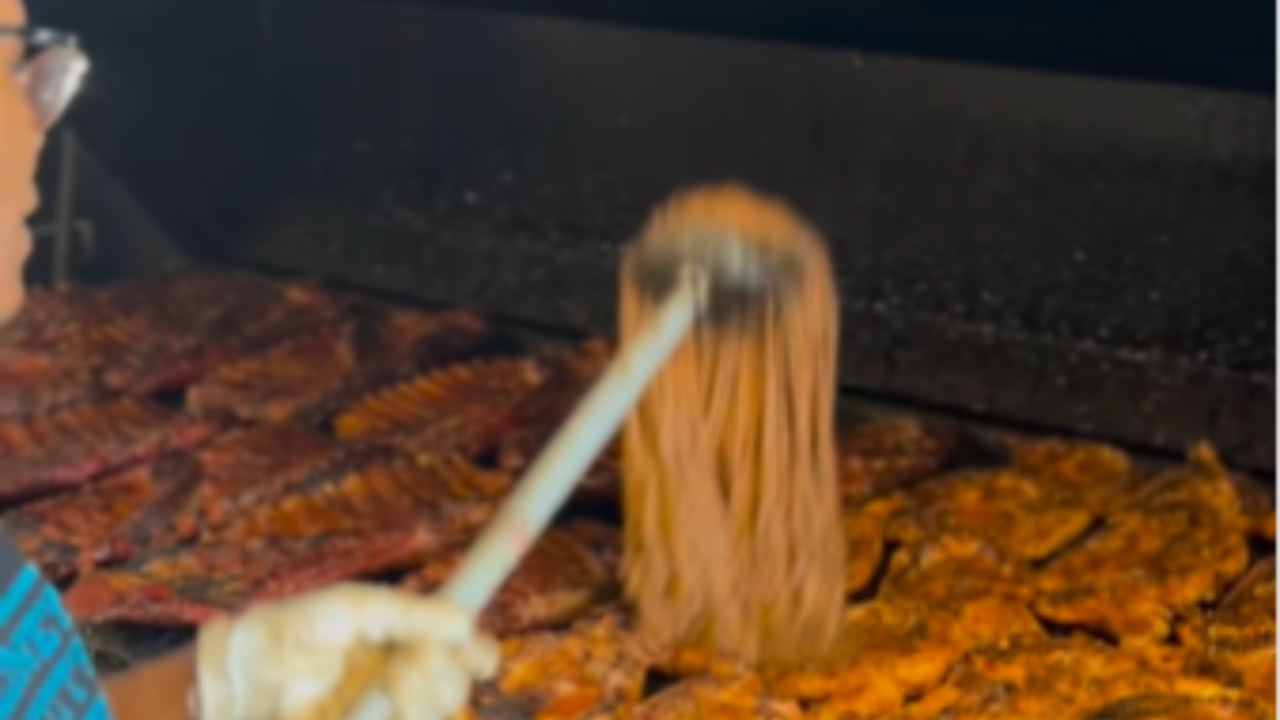 Viral Video Shows Mop Being Used in BBQ to Apply Sauce on Meat | Times Now