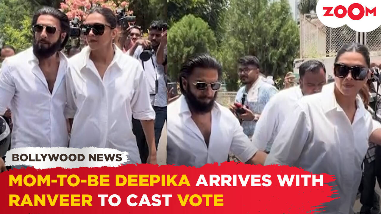 PREGNANT Deepika Padukone ARRIVES with Ranveer Singh to cast vote for ...