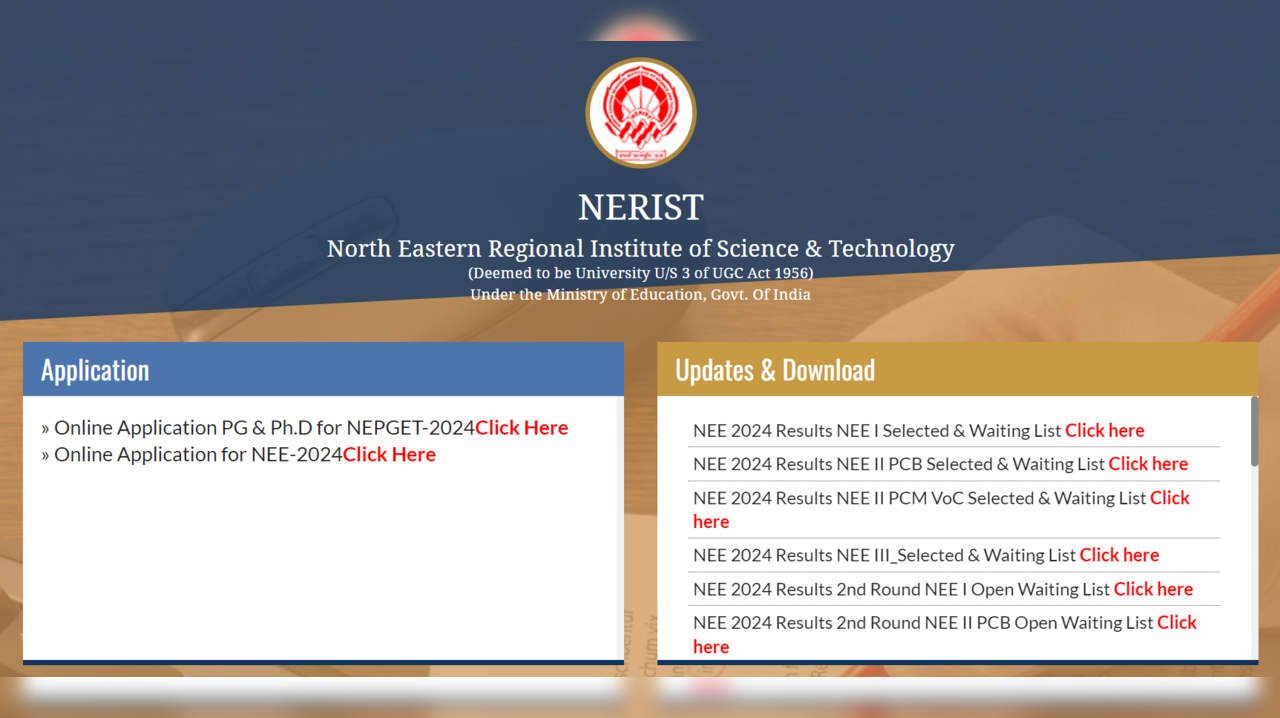 NERIST NEE 2024 Result Released At nerist.ac.in; Direct Link Here ...