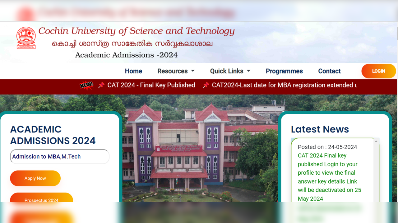 CUSAT CAT Final Answer Key 2024 Out At admissions.cusat.ac.in; Direct ...