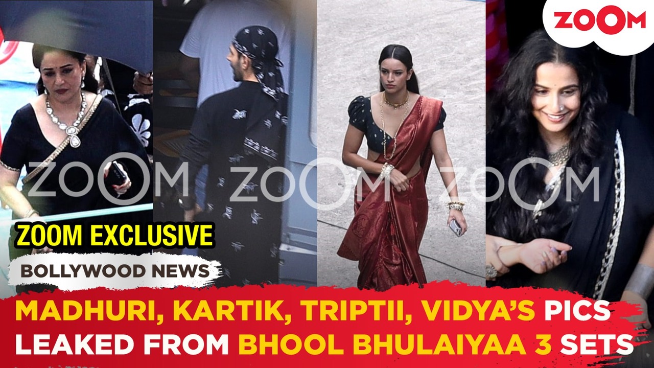 Madhuri Dixit, Kartik Aaryan, Triptii & Vidya spotted shooting for Bhool Bhulaiyaa 3 |Zoom ...