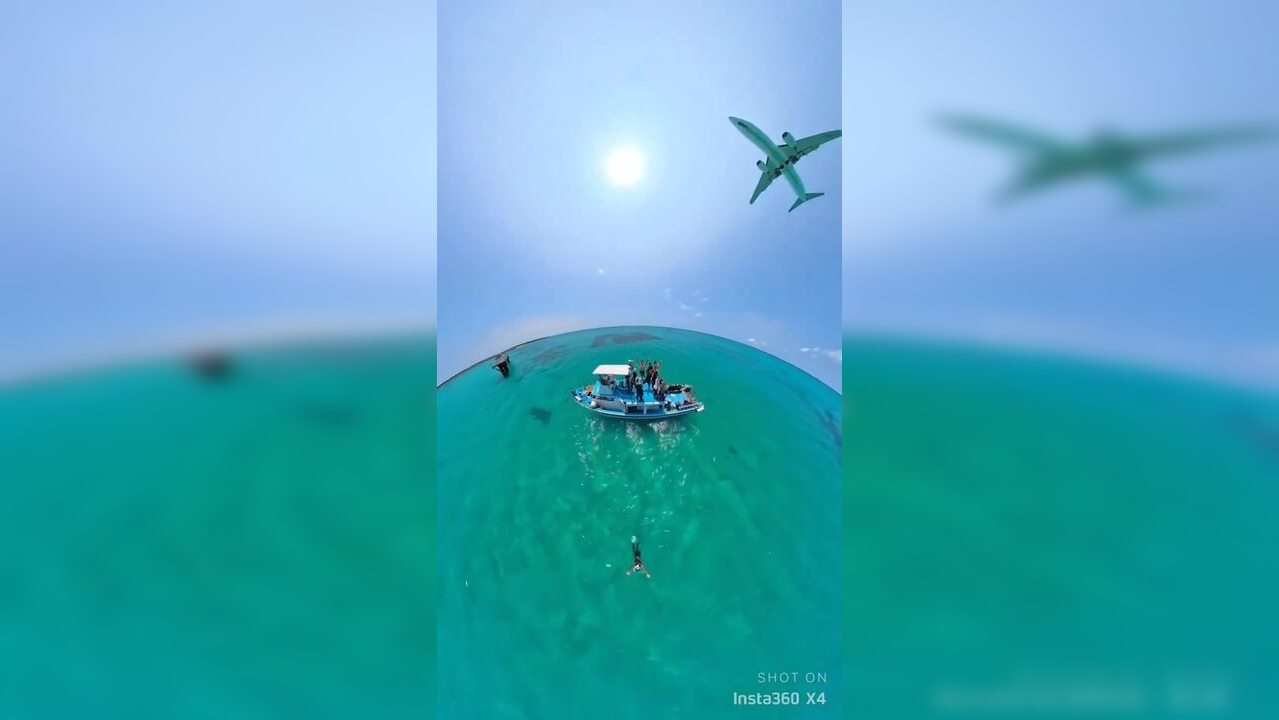 Perfectly-Timed 360° Camera Throw Captures Plane Flying Over Boat ...