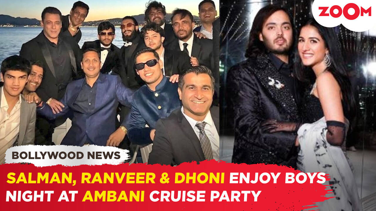 Salman Khan, Ranveer Singh, MS Dhoni pose together at Ambani's Cruise ...