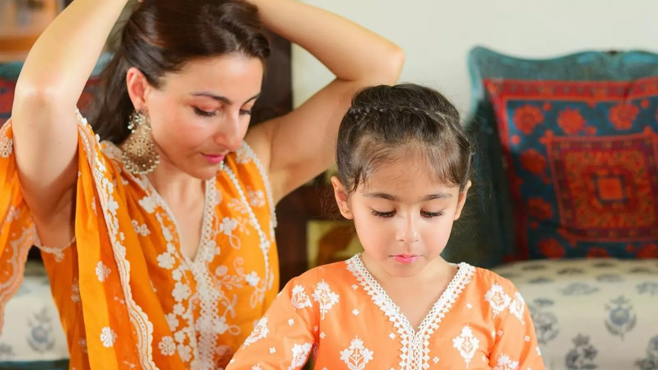 Soha Ali Khan Shares Pictures On Eid Al-Adha, Twins With Daughter ...