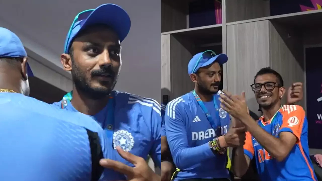 Axar Patel Receives 'Best Fielder' Medal, Team India Dressing Room ...