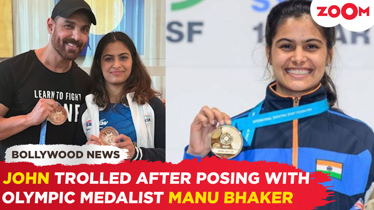 John Abraham TROLLED after posing with Olympic Medalist Manu Bhaker ...