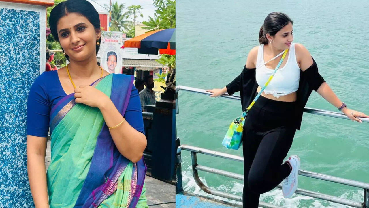 புடவையை விட மாடர்ன் ட்ரெஸில் பட்டையை கிளப்பும் பொன்னி! | Times Now Tamil