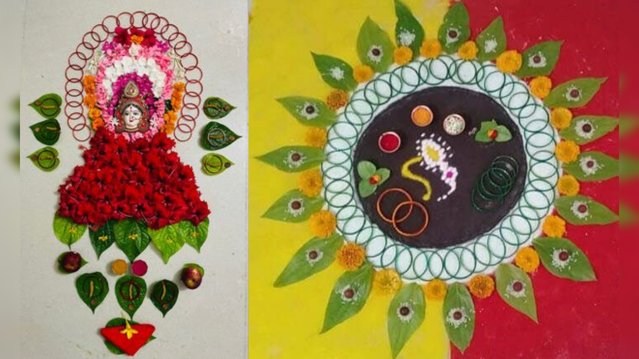 गौरी पूजनाला फुलांच्या रांगोळीने सजवा अंगण, पहा काही आकर्षक डिझाईन्स ...