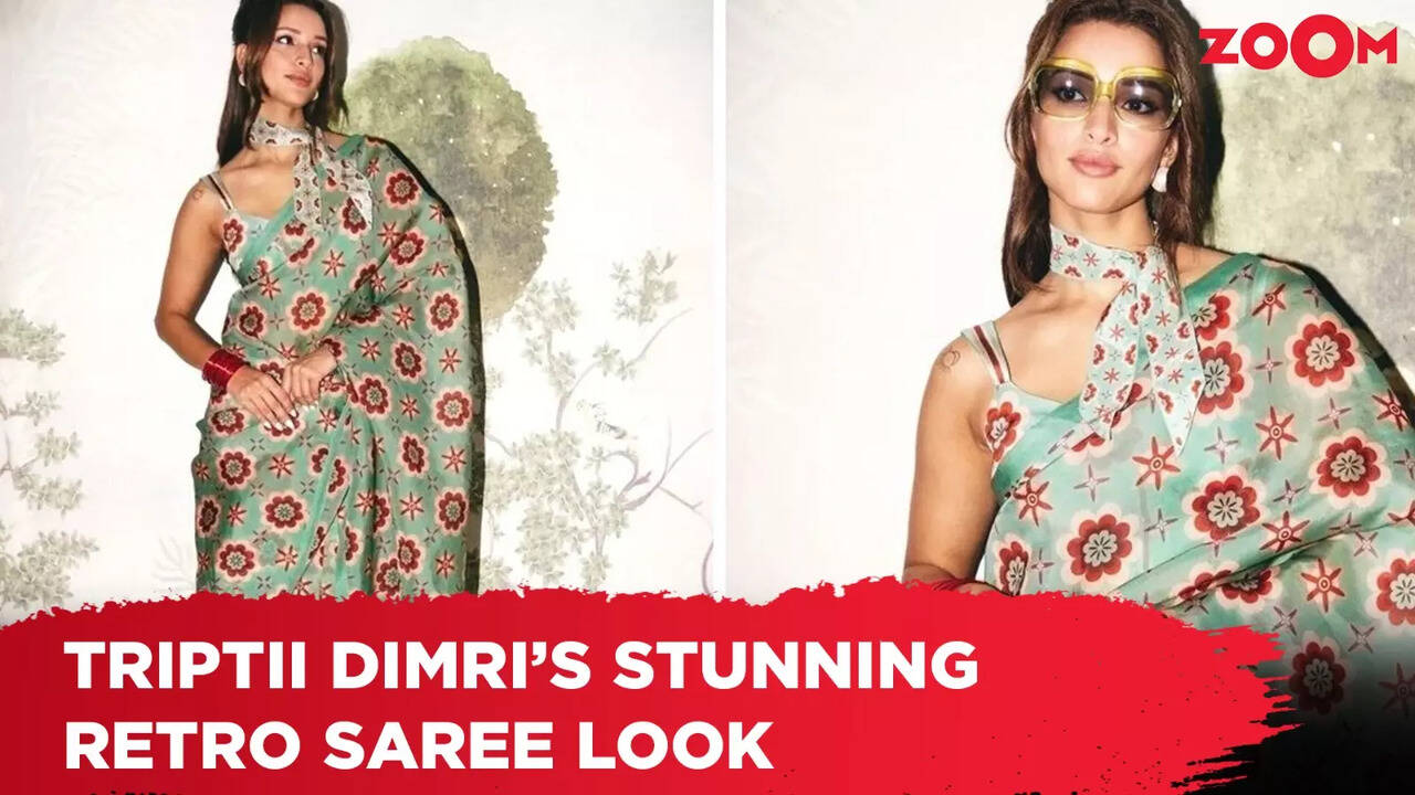 Triptii Dimri’s stunning retro saree look | Times Now